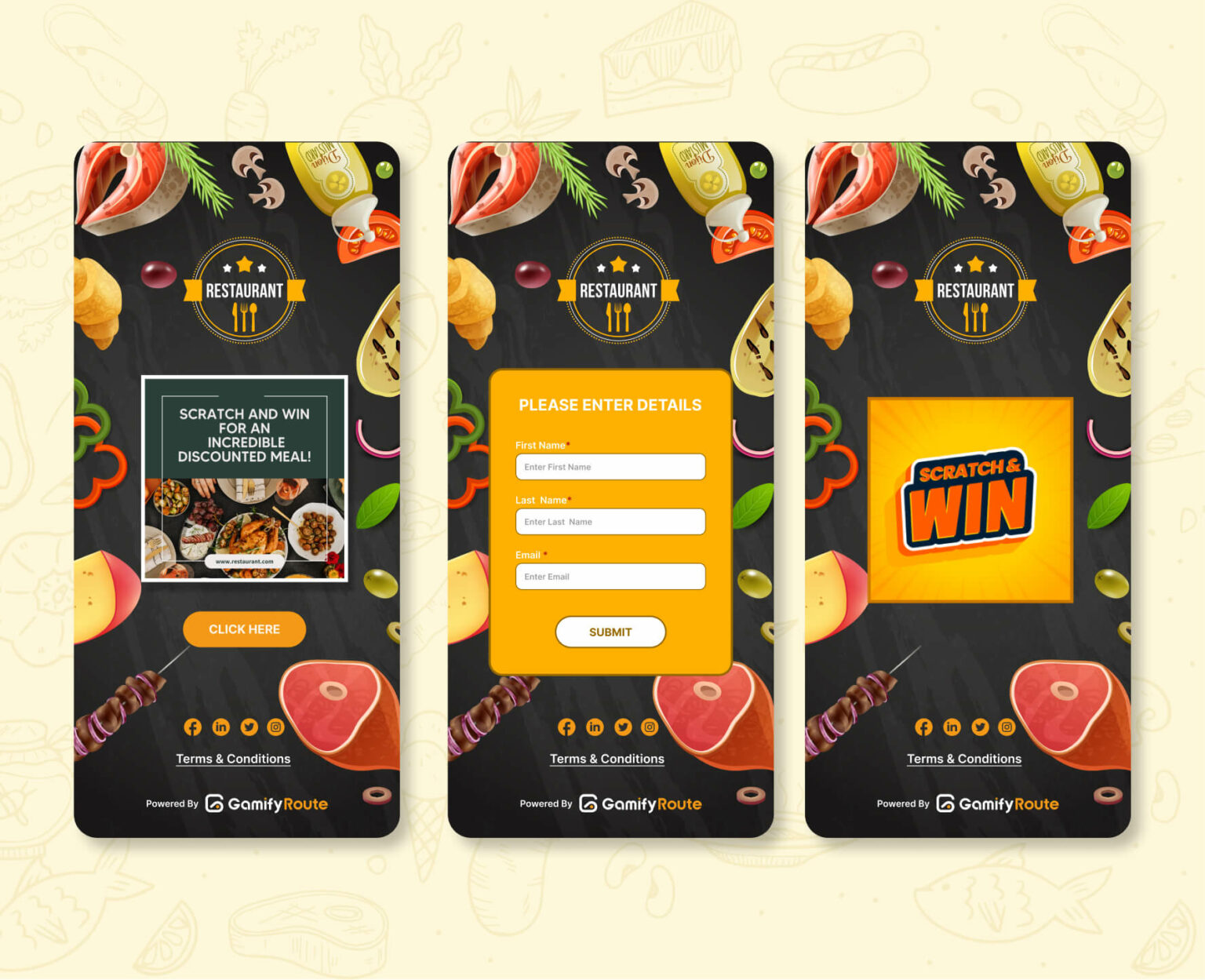 Restaurants – Scratch and Win